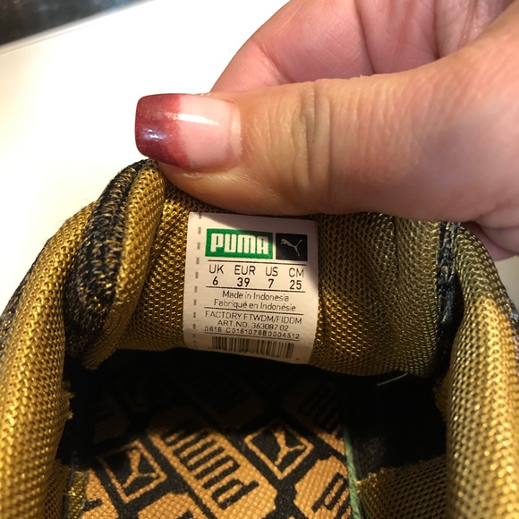 Puma | Shoes | Puma Metallic Gold Puma Basket Mens | Poshmark
